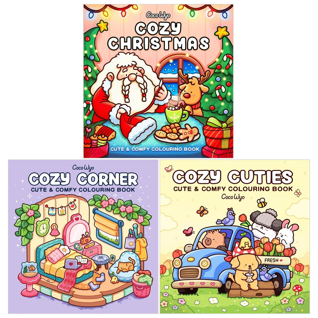 Coco Wyo Cozy Colouring Books 3 Books Set (Cozy Corner, Cozy Cuties, C