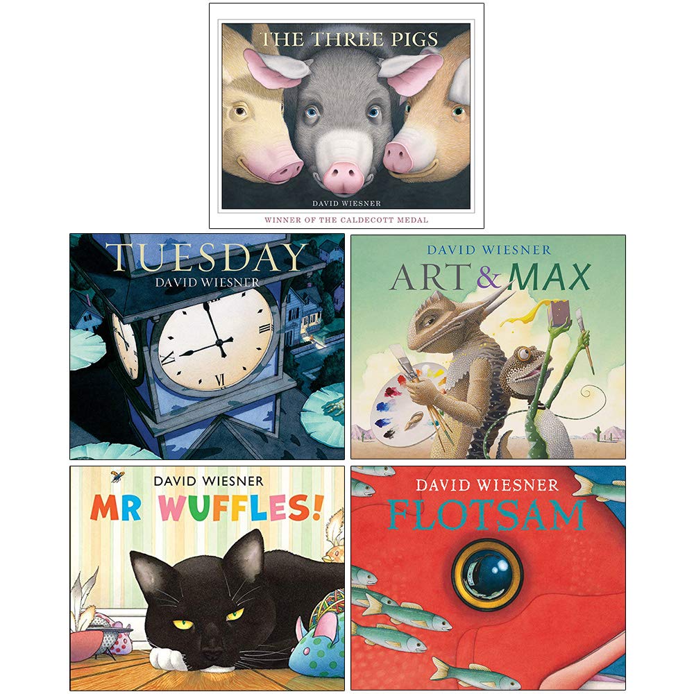 David Wiesner Collection 5 Books Set (The Three Pigs, Tuesday, Art and