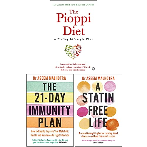 Dr Aseem Malhotra Collection 3 Books Set (The Pioppi Diet, The 21-Day