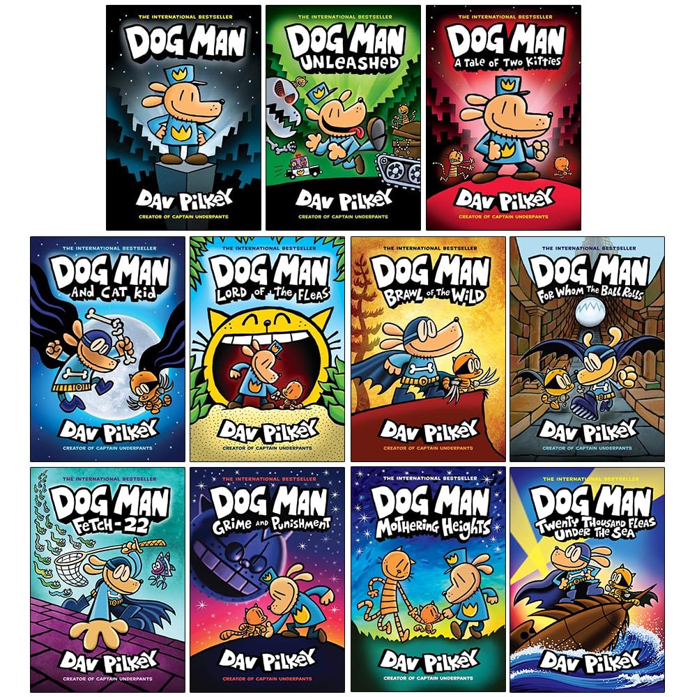 Dog Man Series 1-11 Books Collection Set By Dav Pilkey (Dog Man, Unlea