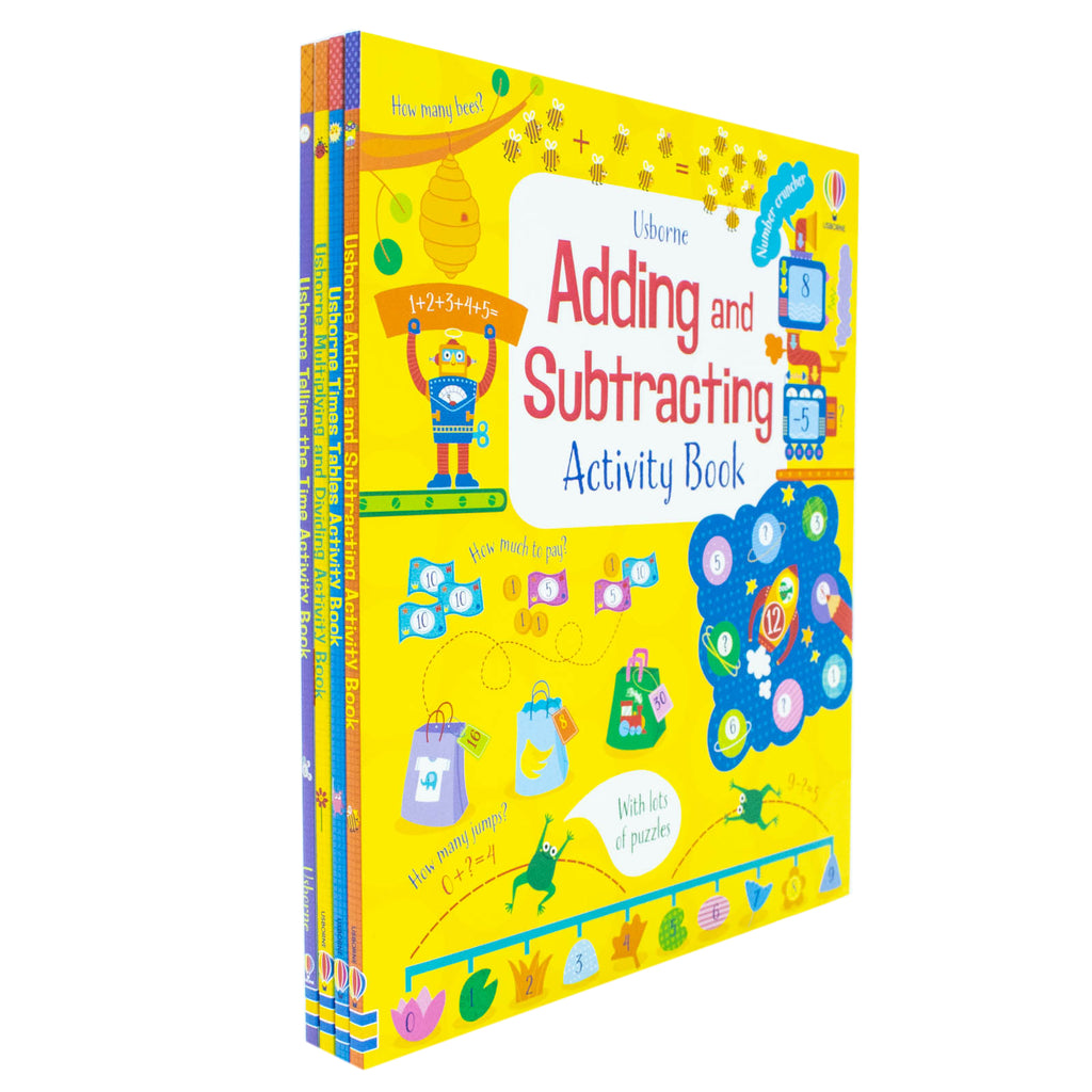 Children Usborne Educational Workbooks 4 Books Set (Addition & Subtrac