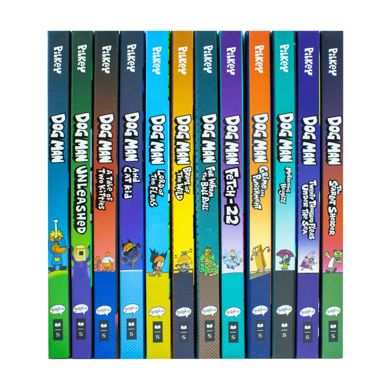 Dog Man Series 1-12 Books Collection Set By Dav Pilkey (Dog Man, Unlea