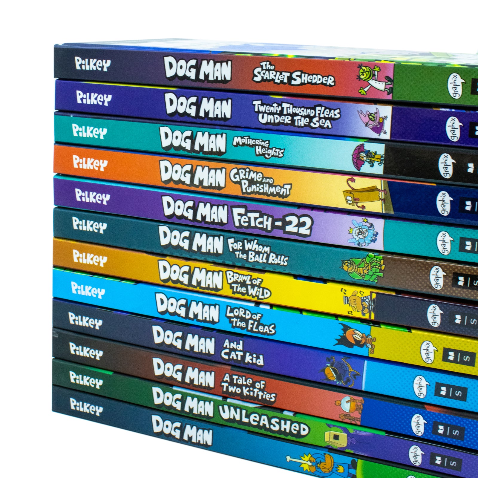 Dog Man Series 1-12 Books Collection Set By Dav Pilkey (Dog Man, Unlea
