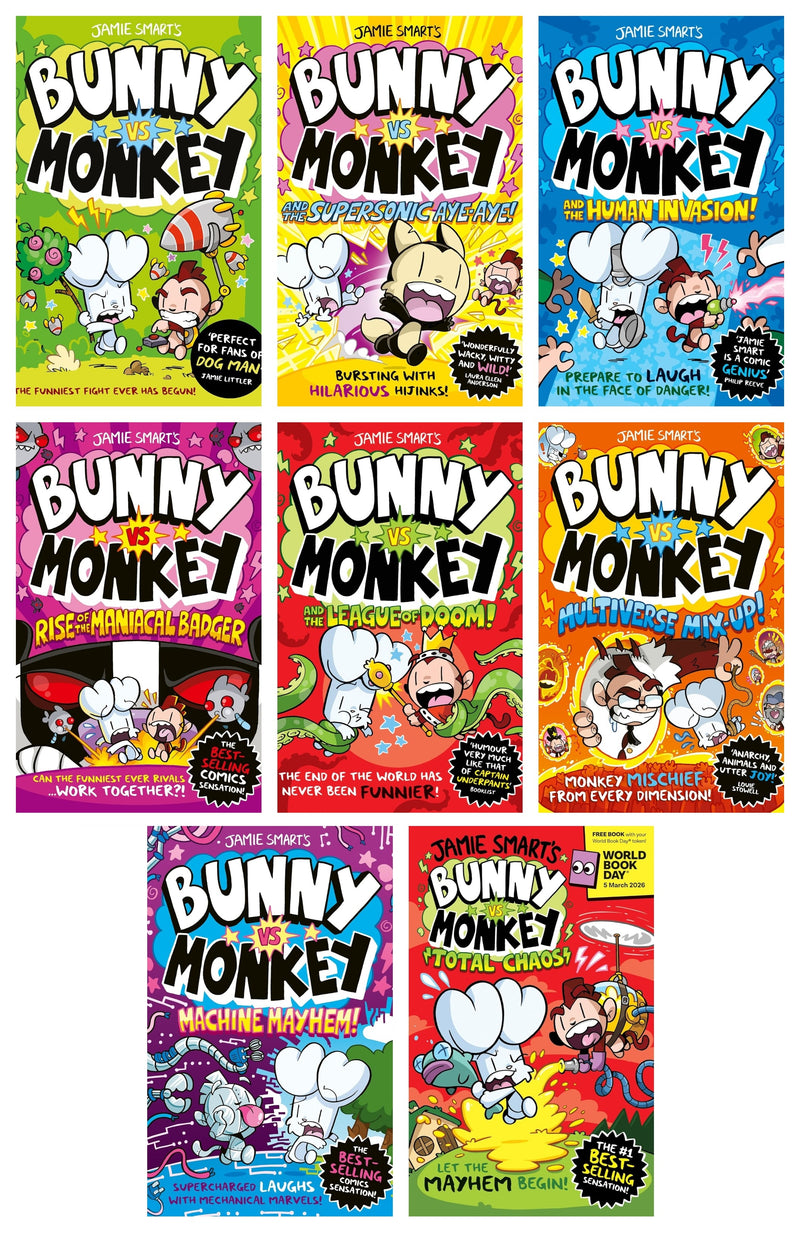 Bunny vs Monkey 8 Books Collection Set By Jamie Smart (Bunny vs Monkey