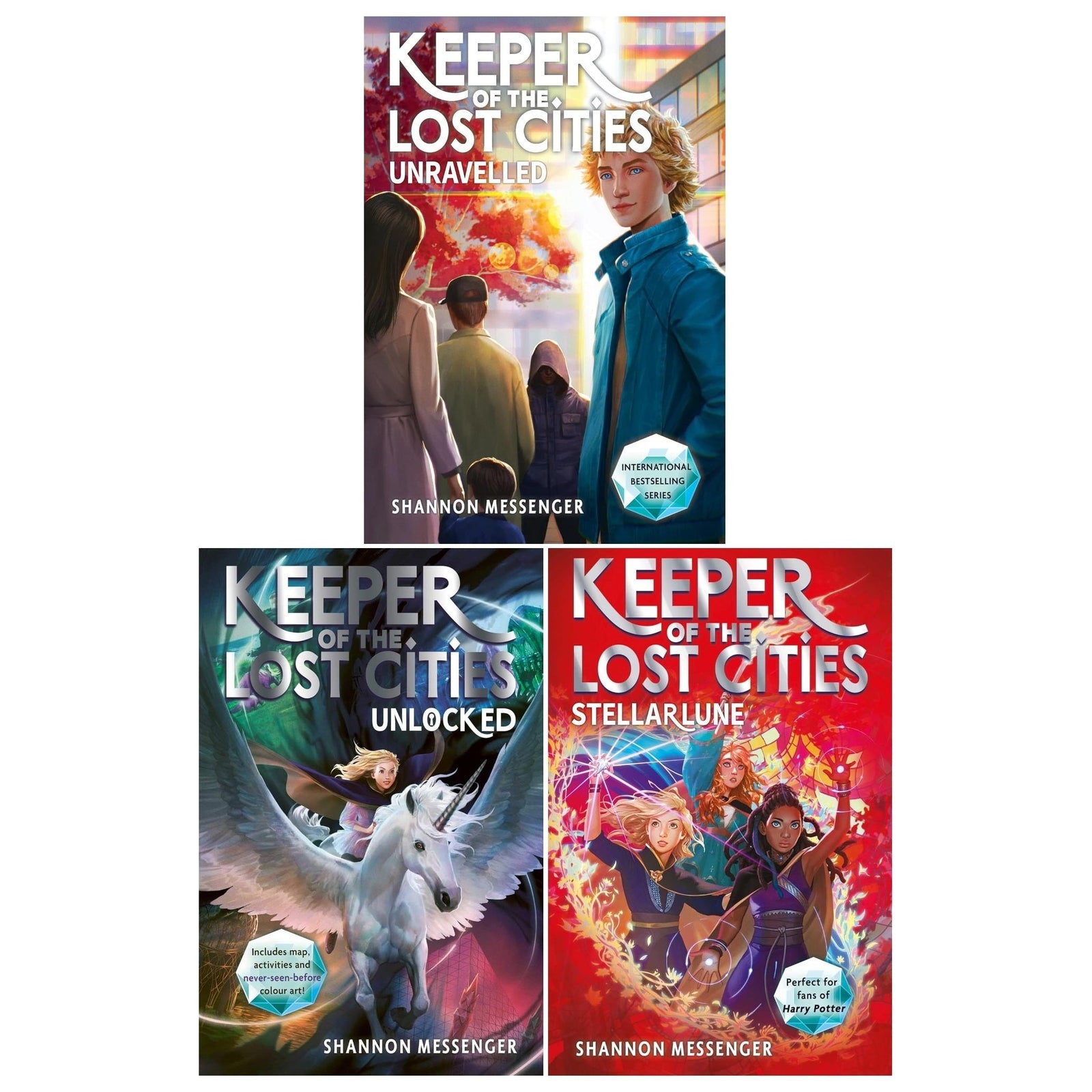 Keeper of the Lost Cities Series 3 Books Set by Shannon Messenger (Unl