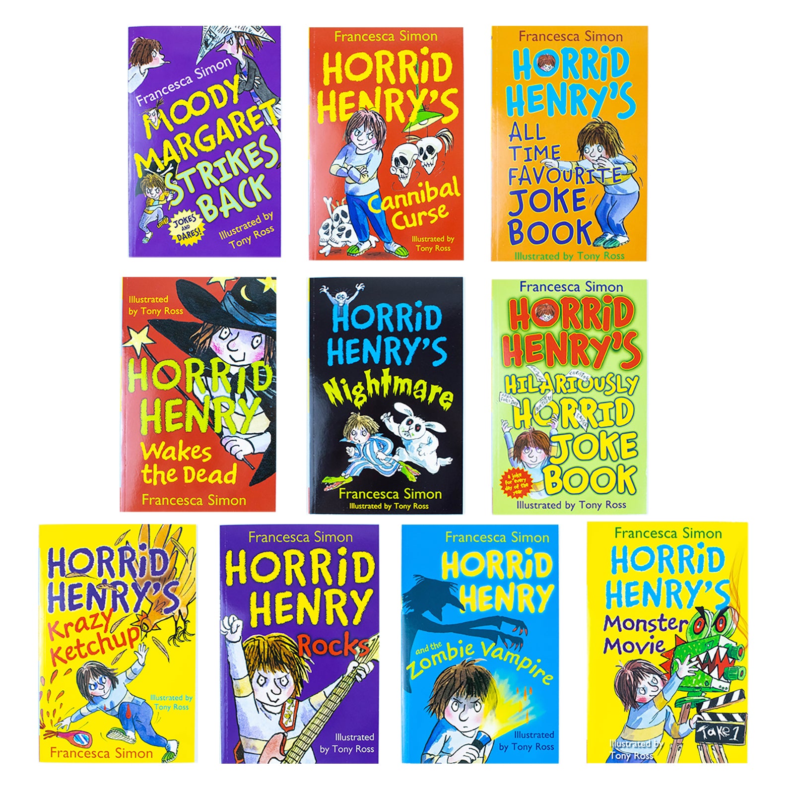 Horrid Henry Francesca Simon 10 Books Collection Set (Moody Margaret S