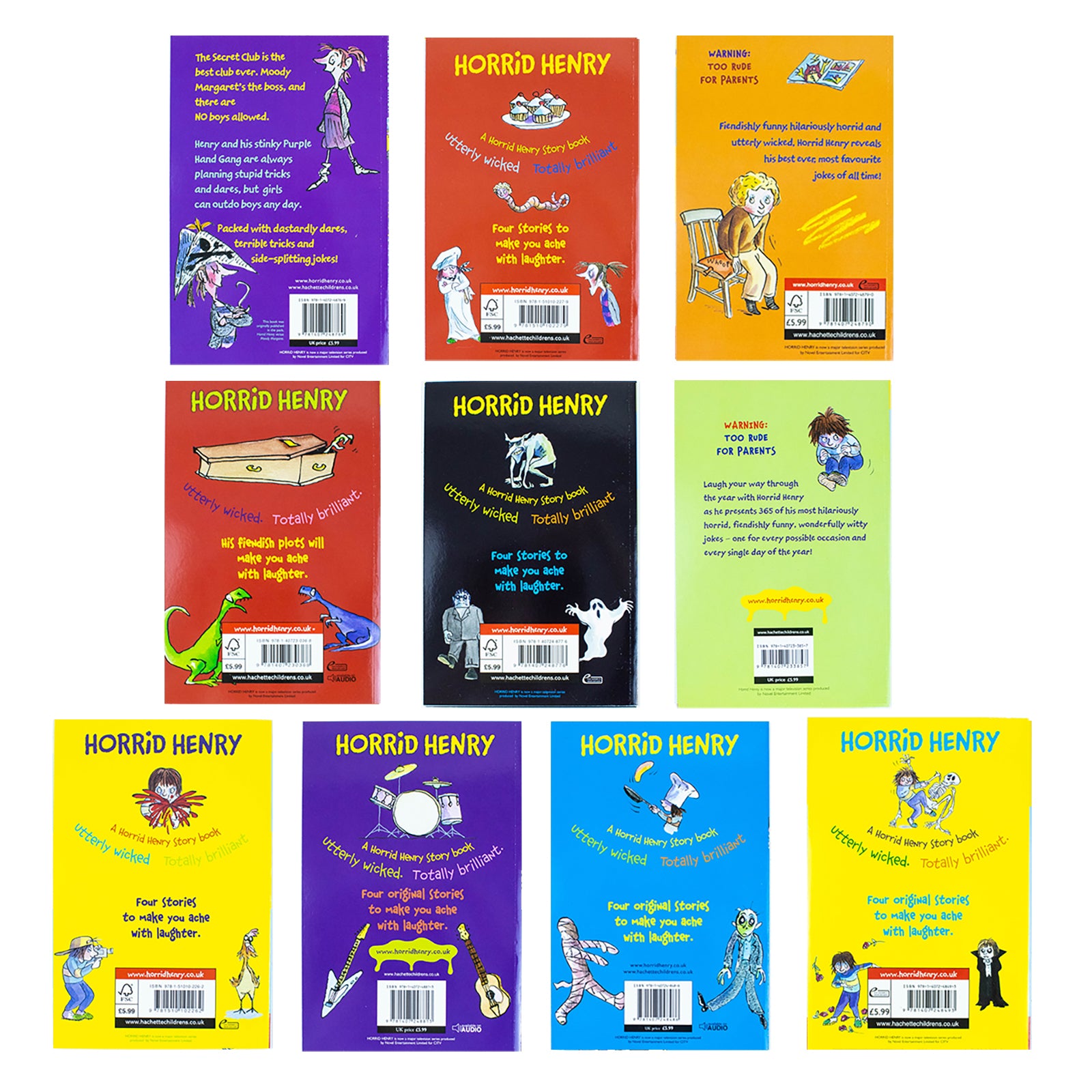 Horrid Henry Francesca Simon 10 Books Collection Set (Moody Margaret S