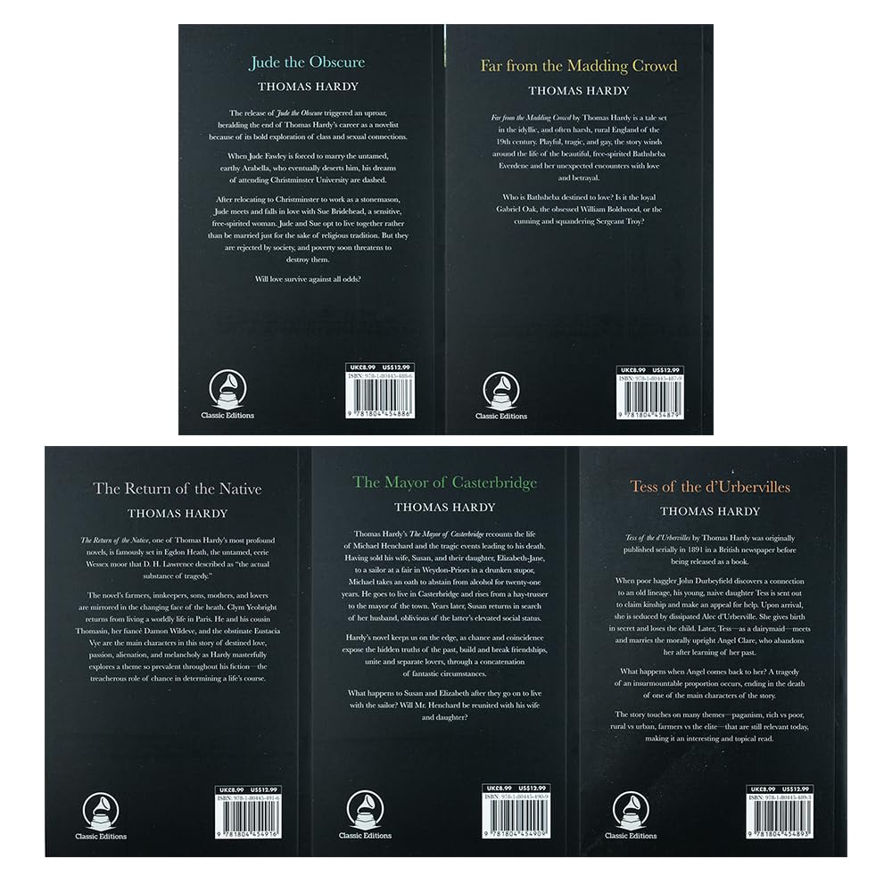 The Novels of Thomas Hardy 5 Books Set (Jude the Obscure, Tess of the