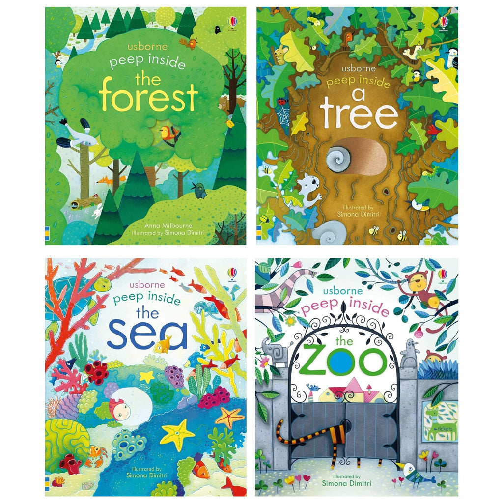 Usborne Peep Inside 4 Books Collection Set Peep Inside The Sea, Peep I