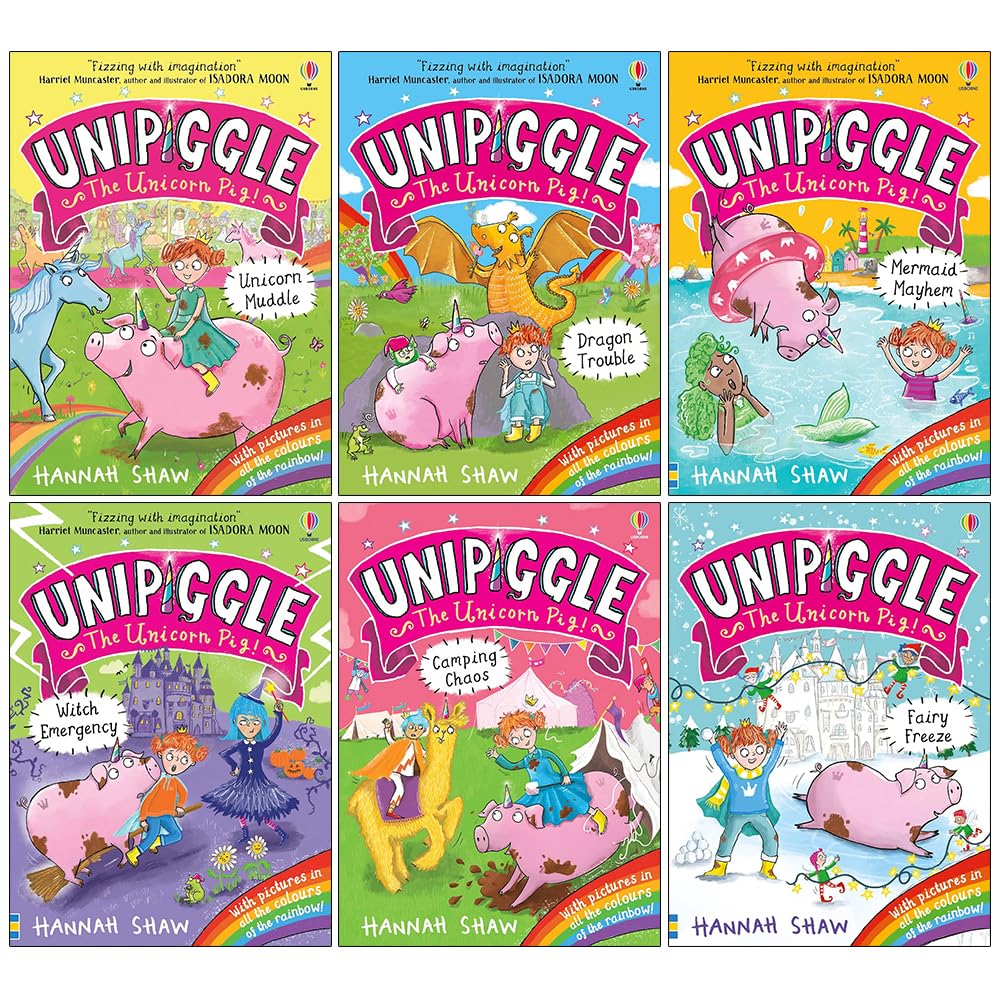 Unipiggle the Unicorn Pig Series 6 Books Collection Set by Hannah Shaw