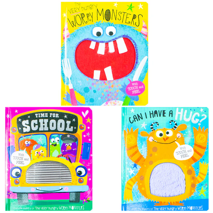 The Very Hungry Worry Monsters Touch and Feel Library 3 Books Set (The