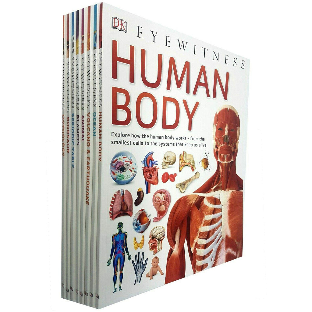 Dk Eyewitness books Collection 8 Books Set Human Body Ocean Volcan