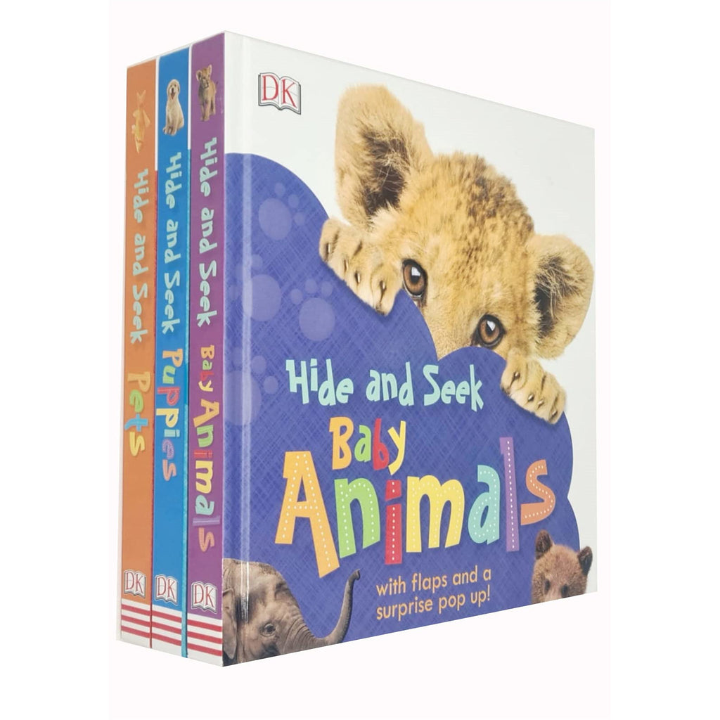 Hide and Seek 3 Books Collection Set (Pets, Baby Animals & Puppies