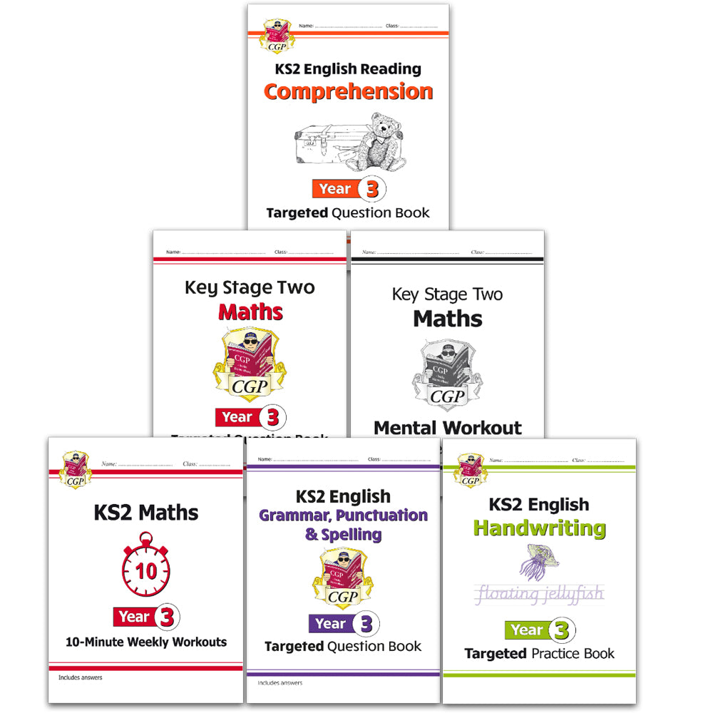 Year 3 Maths and English Home Learning Workbook Bundle for 7 to 8 year