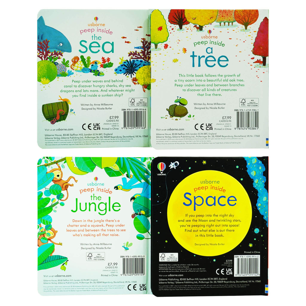 Usborne Peep Inside Collection 4 Books Gift Set - Peep Inside Space, S