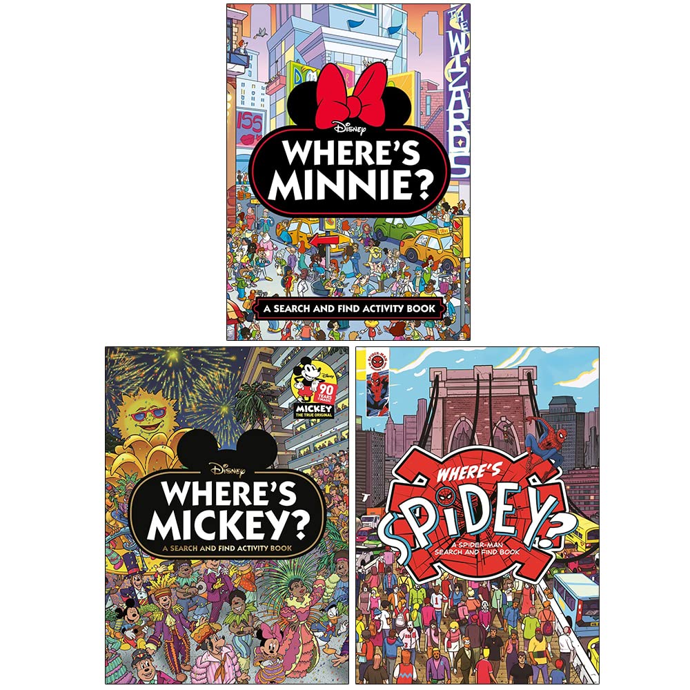 Search and Find Activity Book Collection 3 Books Set (Where's Mickey?,